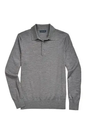 Brooks Brothers Brooks Brothers Ultimate Merino Wool Polo Sweater Grey