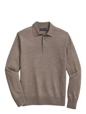 Brooks Brothers Brooks Brothers Ultimate Merino Wool Polo Sweater Tan