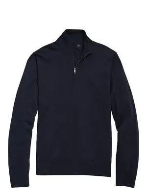 Brooks Brothers Ultimate Merino Wool Full Zip Sweater - Navy