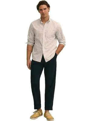 Brooks Brothers Washed Cotton Seersucker Pants - Navy