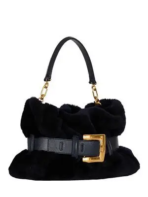 BALMAIN Balmain Medium Anthem Bag In Shearling