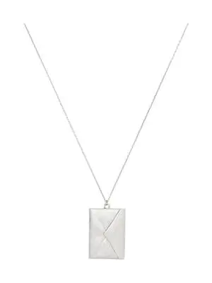 COACH Envelope Pendant Long Necklace - Silver