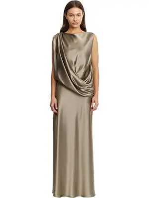 Acler Sculptural Fluidity Maxi Dress - Walnut
