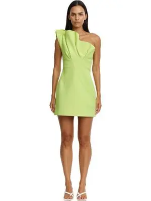 Acler Lugano Mini Dress - Honeydew