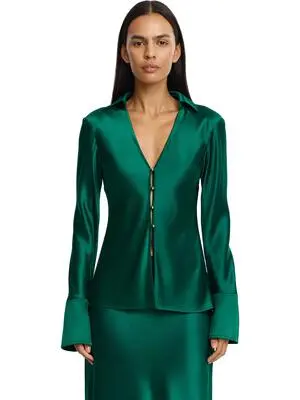 Acler Spunhill Shirt - Deep Emerald
