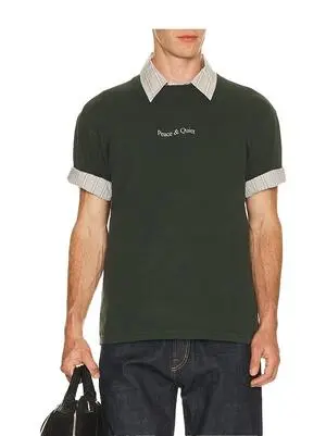 MUSEUM OF PEACE & QUIET Wordmark T-shirt In Green - Forest