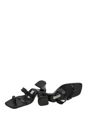 MIISTA Toe-strap Sculptural Heel Sandals - Black