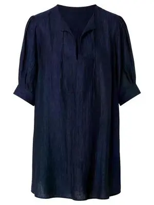 Officine Générale Crinkled Finish Mini Dress - Blue