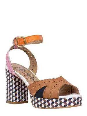 Fly London Perforated Platform Pumps - Brown