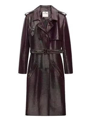 COURREGES Vinyl Double-breasted Trench Coat - Red