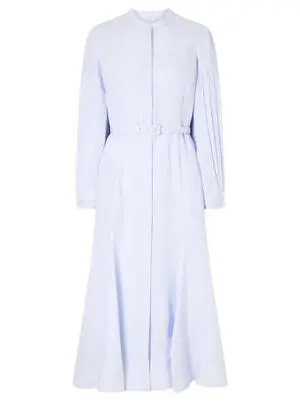 Gabriela Hearst Lydia Belted Linen Midi Dress - Blue