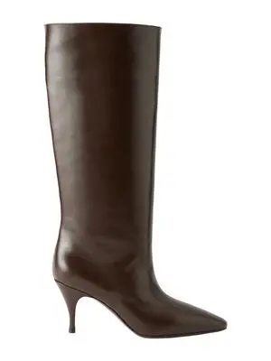 HERBERT LEVINE Two Faced Color-block Leather Knee-high Boots - Multi