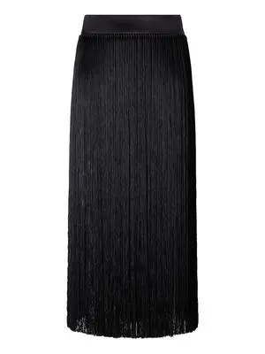 Dolce & Gabbana Fringed Midi Skirt - Black