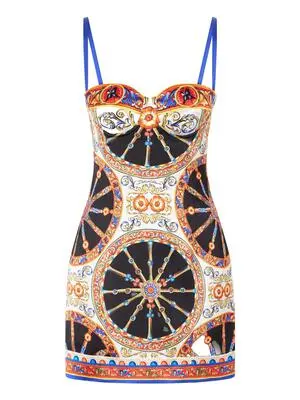 Dolce & Gabbana Carretto-print Stretch Jersey Mini Dress - Multi