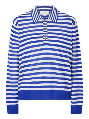 LA LIGNE Ben" Striped Silk, Wool, And Cashmere-blend Polo Sweater - Multi