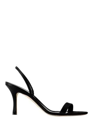 THE ROW Ella Satin Slingback Sandals - Black