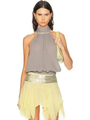 Gimaguas Halterneck Boa Top - Grey