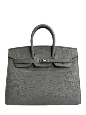 Hermès Birkin Matte Alligator Palladium Hardware - Grey