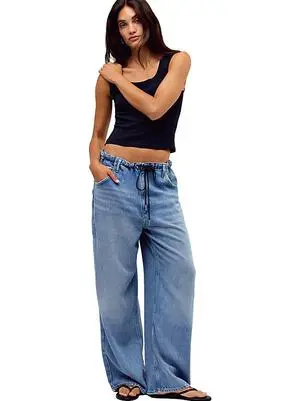 AGOLDE Shaw Jeans Relaxed Wide-leg Denim - Script