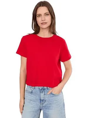 Madewell Bella Slub Cotton Tee - Red