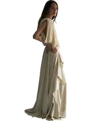 HEIRLOME Maude Silk Satin A-Line Skirt