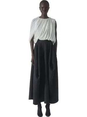 HEIRLOME Heirlome.com Marie Asymmetrical Draped Silk Top Ivory