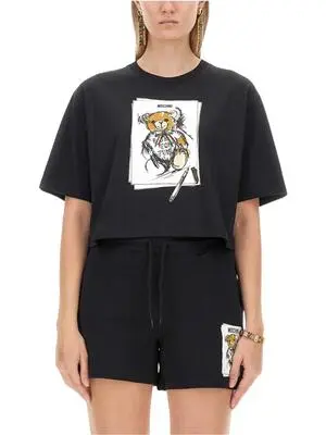 Moschino Short Sleeve Crewneck T-shirt - Black