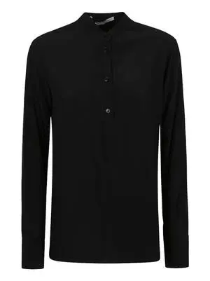 Stella McCartney Band Collar Long Sleeved Blouse - Black