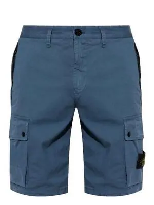 Stone Island Logo Patch Bermuda Shorts - Blue