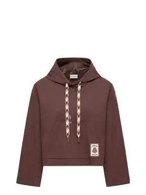 Moncler Cotton Blend Hooded Sweatshirt - Mahogany