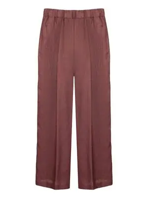 SEMICOUTURE Wide-leg Elasticated Waist Pants - Red