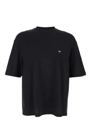 Emporio Armani Logo Print T-shirt - Black