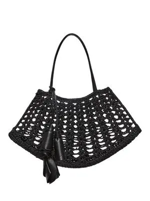 Magda Butrym Crochet Flower Pendant Tote Bag - Black