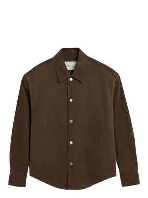 AMI Paris Long-sleeved Buttoned Overshirt - Chocolate