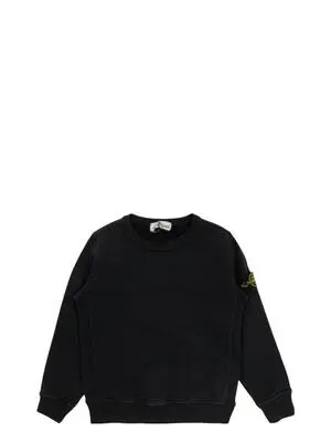 Stone Island Crewneck Sweatshirt With Detachable Patch - Black