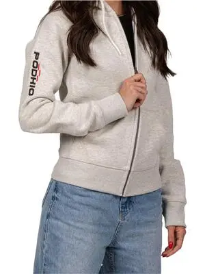 PODHIO Logo Embroidered Zip-up Hoodie - Multicolor