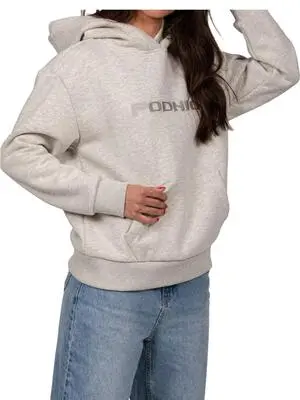 PODHIO Logo Detail Hoodie - Gray