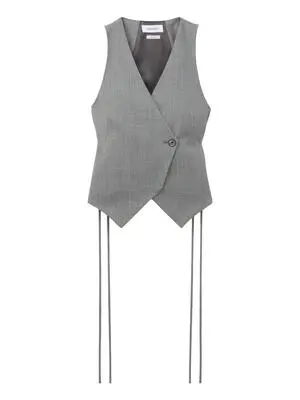 Alexander McQueen Waist-cinching Belted Vest - Black/ivory