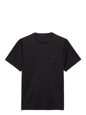 Prada Triangle-logo Crewneck T-shirt - Black