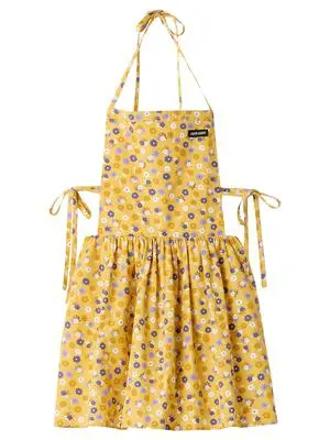 Miu Miu Floral Apron Mini Dress - Yellow