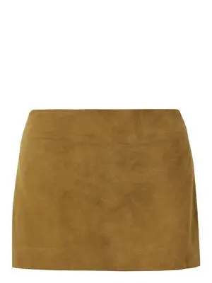 Khaite Suede Mini Skirt - Tan