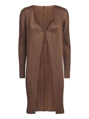 Issey Miyake Longline Cardigan - Brown