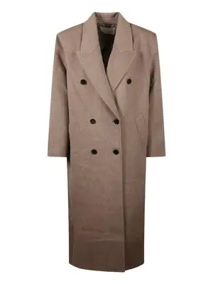 THE FRANKIE SHOP Gaia Double Breasted Coat - Brown