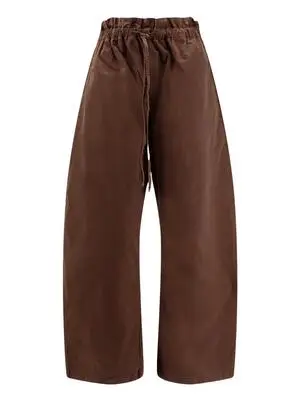 Polo Ralph Lauren Wide-leg Trousers With Drawstring Waist - Brown