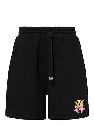 Amiri Cotton-jersey Track Shorts With Ma Logo - Black