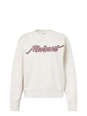 Isabel Marant Étoile Embroidered Logo Cotton Blend Sweatshirt - Ecru