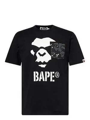 A BATHING APE Pixel Camo-pocket Cotton-jersey T-shirt - Black