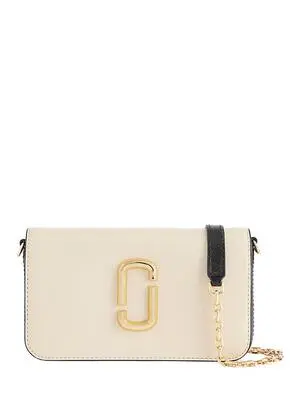 Marc Jacobs Marc Jacobs The Snapshot Leather Wallet-On-Chain Cloud White Multi