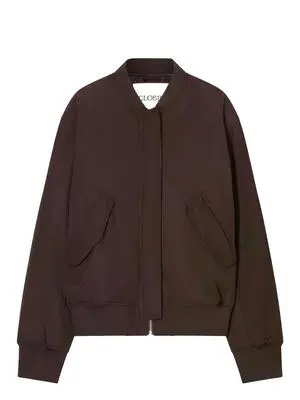 Closed Logo Patch Bomber Jacket - Brown