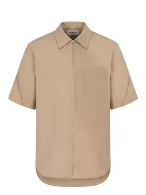 Givenchy Zip-up Short-sleeve Shirt - Neutrals